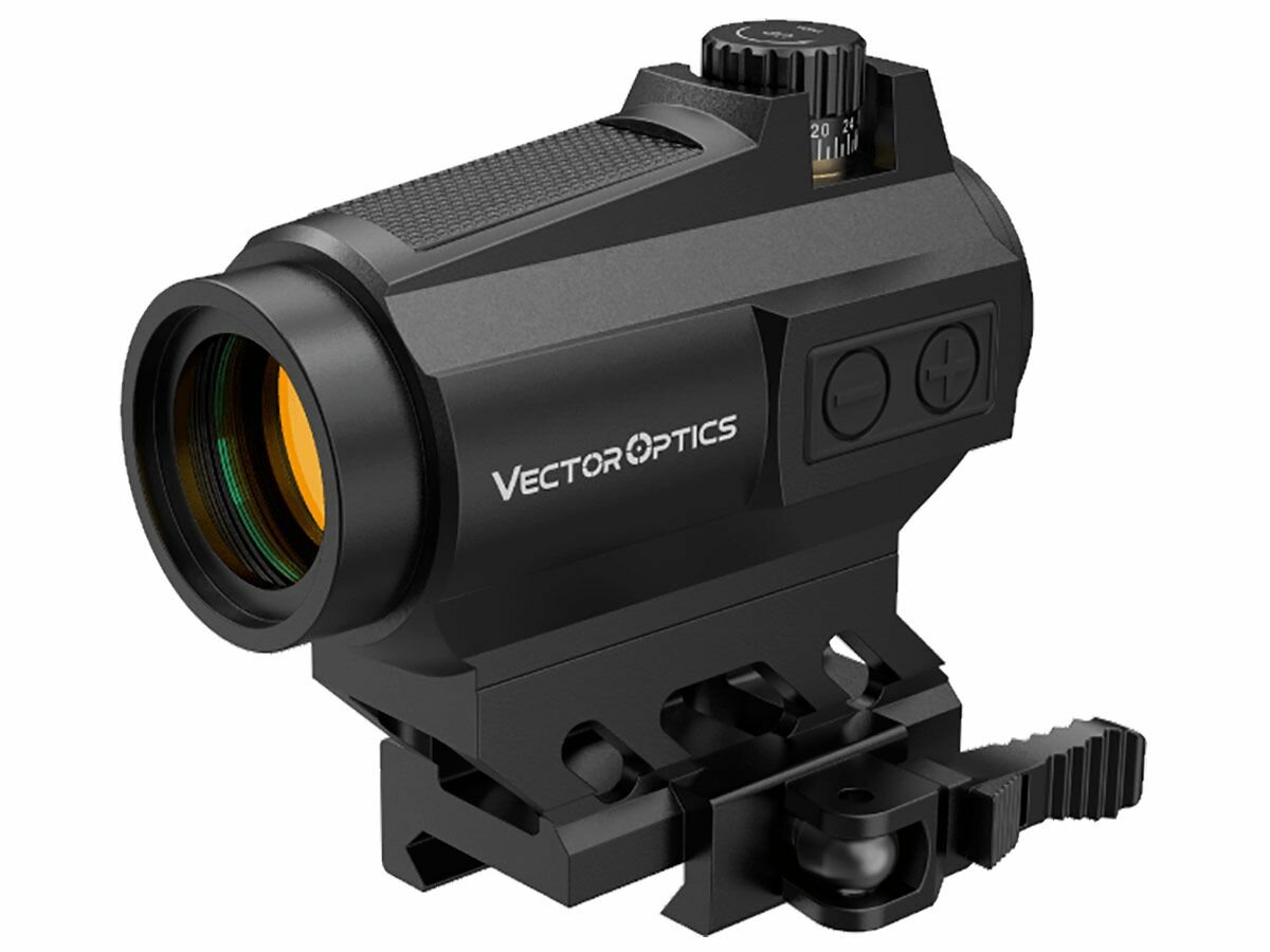 Коллиматорный прицел Vector Optics Maverick-II 1x22 Solar закрытого типа точка 3 МOA красная 7+1NV на Weaver IPХ4 214г SCRD-PS12