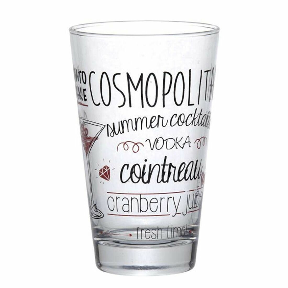 Стакан стеклянный 395мл "саммер коктейлс", 134*83мм, (дизайн 29123 в ассортименте) (цена за 1 шт.)