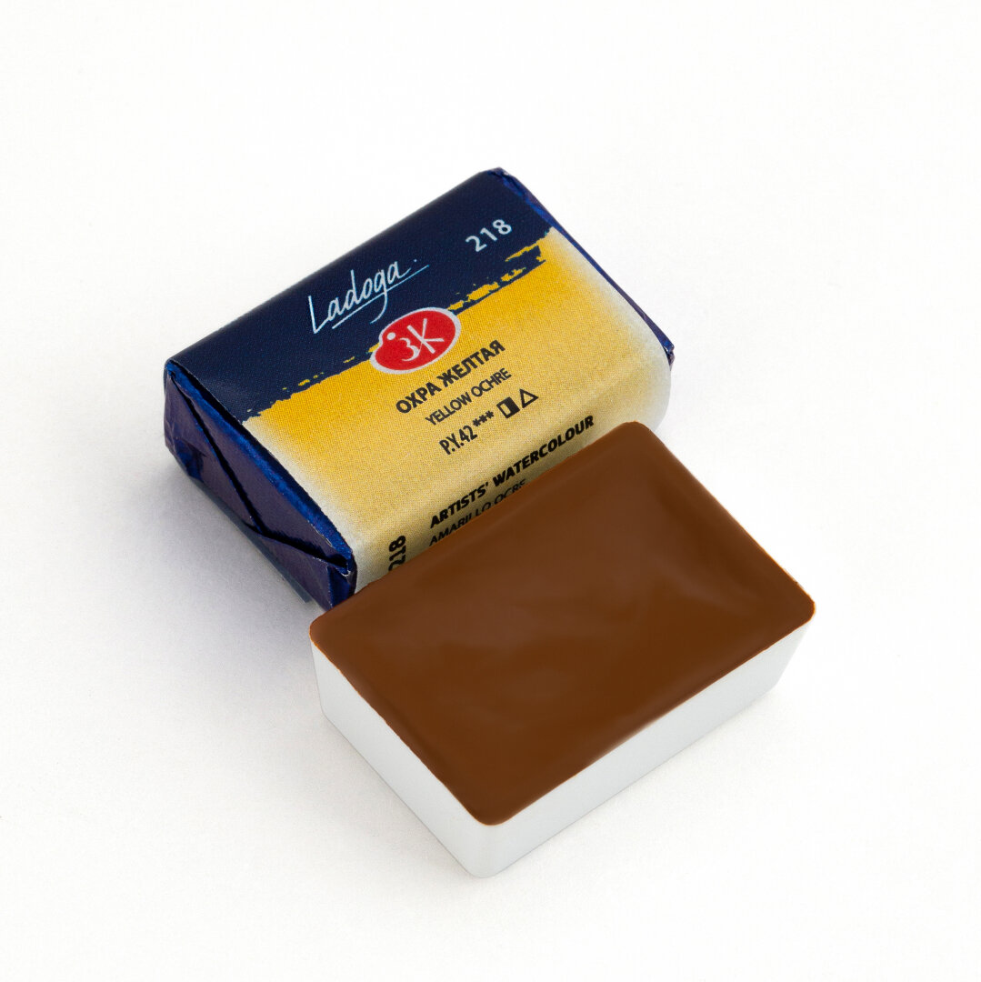 Невская Палитра Ладога акварель кювета 2,5 мл Охра желтая