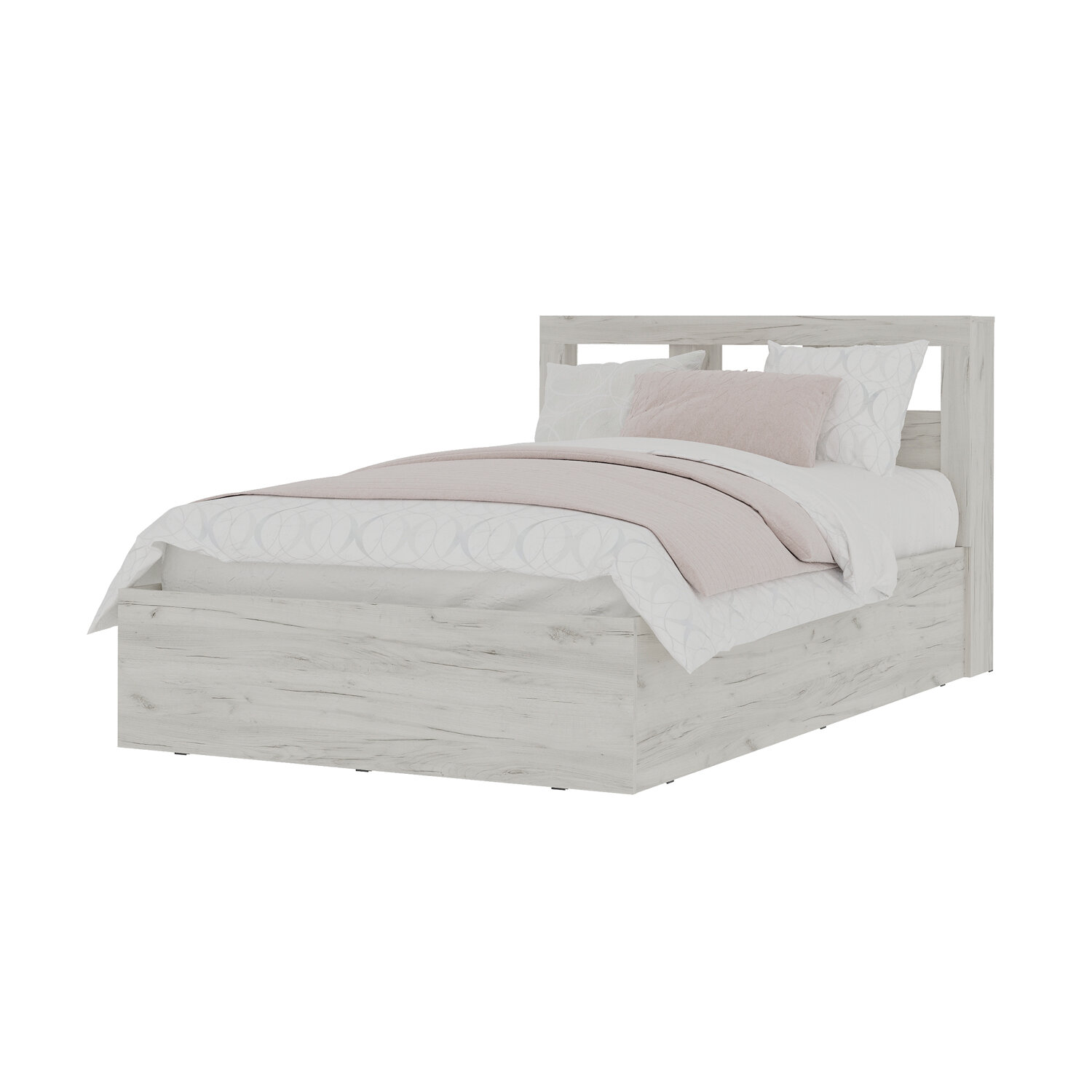 Кровать односпальная 120х200 Гранд (1272х950х2210), цвет дуб крафт белый