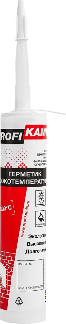 Герметик силикатный Профикамин высокотемпературный черный 280 мл