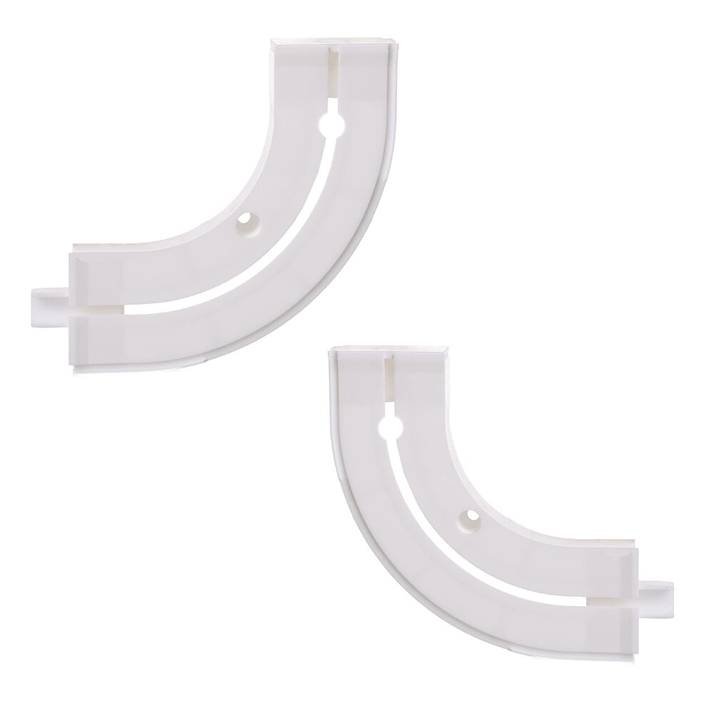 Окончания поворотные NEODECO, для однорядного карниза, пластиковые, белые, 2шт