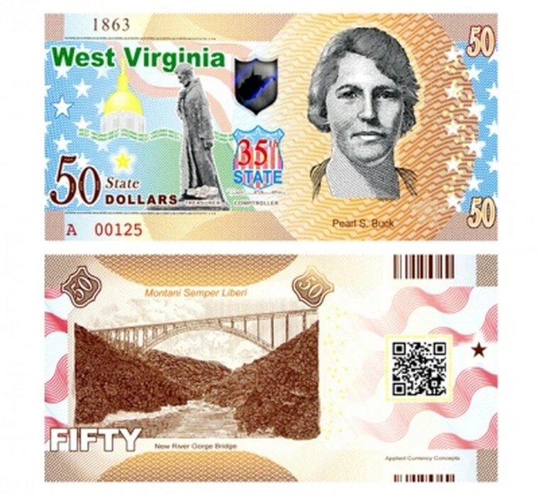 50 долларов 2016 West Virginia, США, фэнтези, сувенирная копия, банкноты и купюры редкие коллекционные