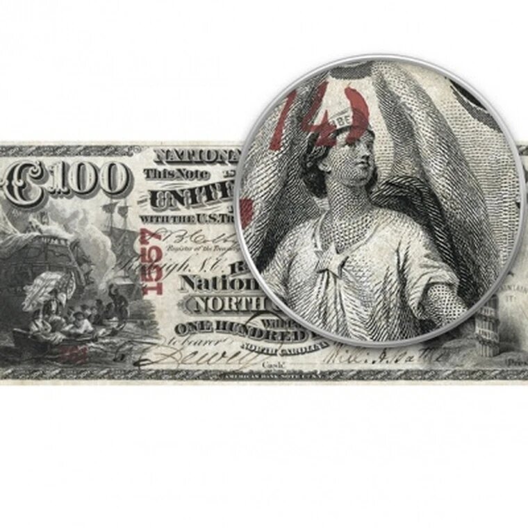 100 долларов 1865 США Северная Каролина, сувенирная копия, банкноты и купюры редкие коллекционные