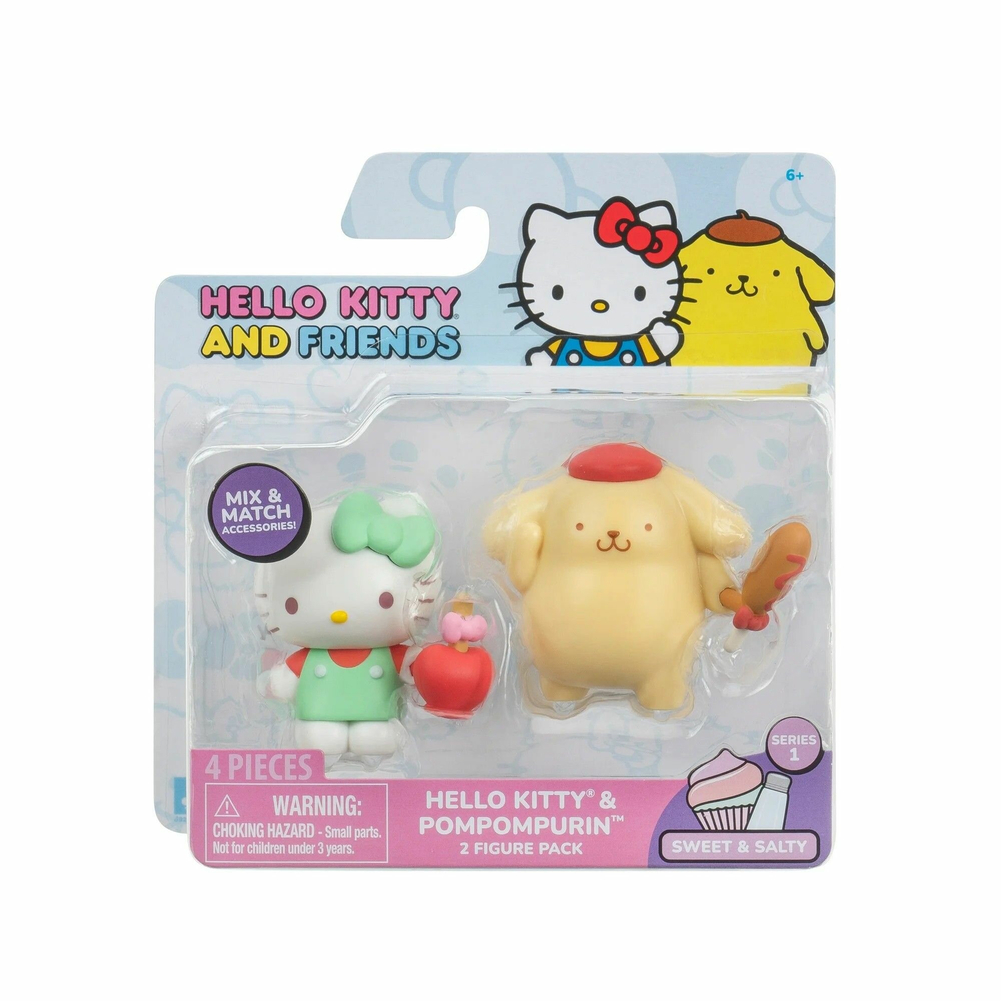 Hello Kitty and Friends 2 Figure Pack / Коллекционный игровой набор для девочек с 2 мини-куклами для подарка на день рождения от 6 лет и старше, Хелло Китти
