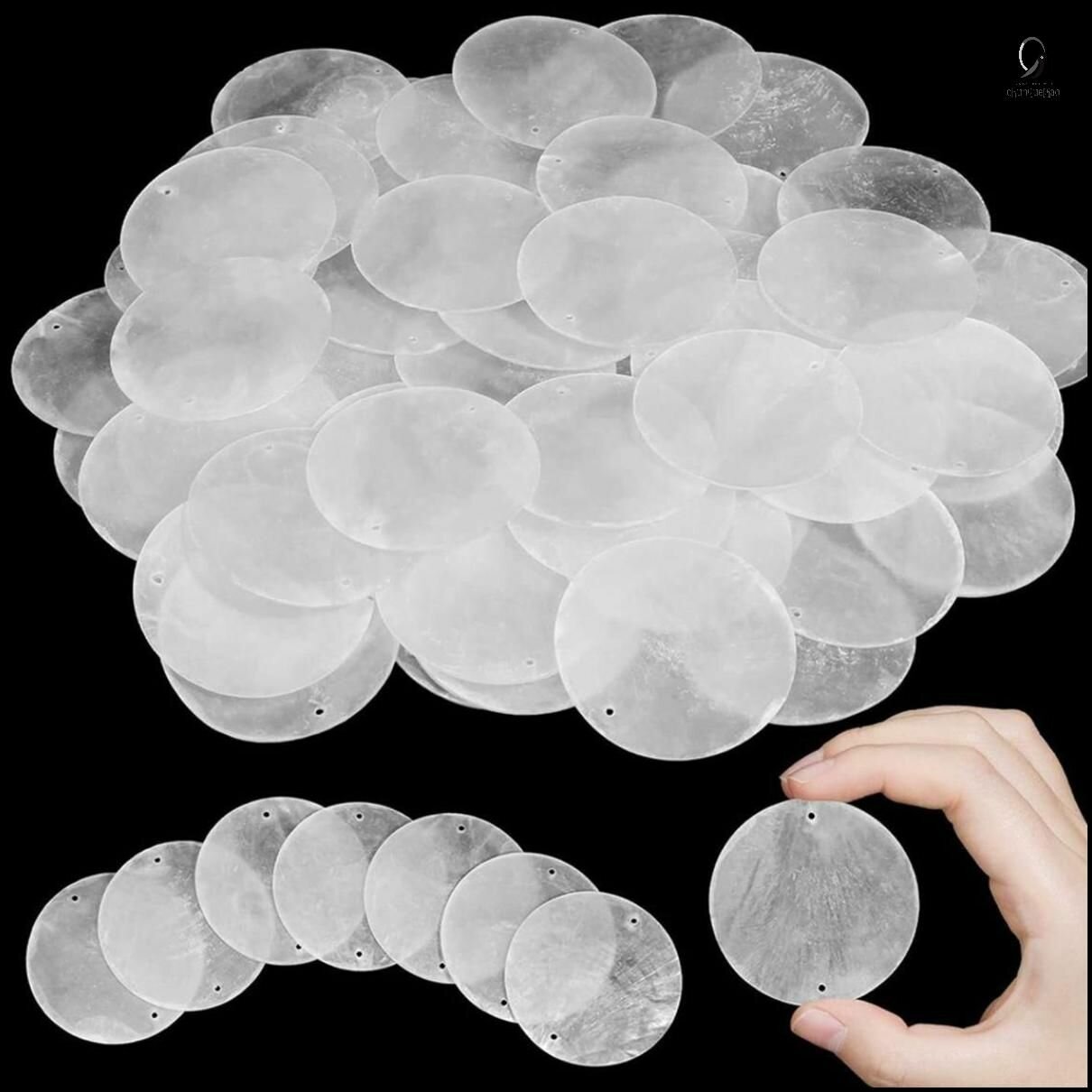 180 шт. круглые натуральные ракушки, морские раковины капиз, 2-дюймовые ракушки устриц.