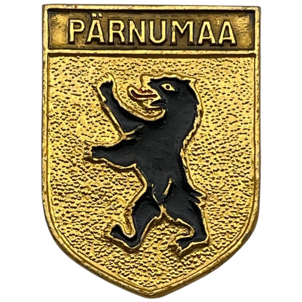 Знак "Pärnumaa. Гербы уездов Эстонии" (Пярнумаа) 1991-2000 гг. (КЭМЗ)