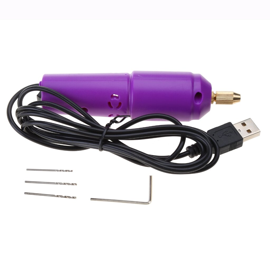 Мини-Маленькая Электрическая Дрель - Портативные Мини-Маленькие USB-Дрели Ручная Микро-USB-Дрель с 3шт битами и L-образными контактами постоянного тока 5 В