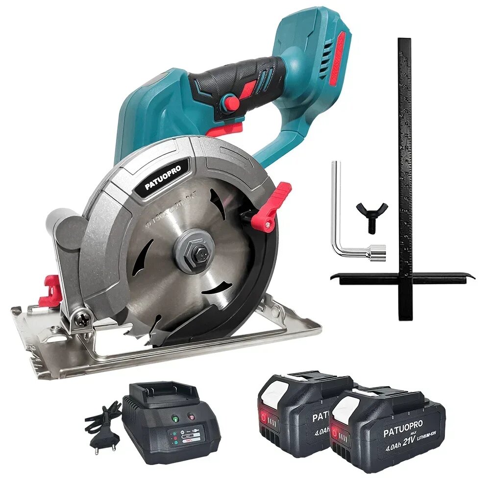 PATUOPRO Циркулярная пила 6 дюймов для аккумулятора Makita 18 В 2PCS 4.0Ah Battery