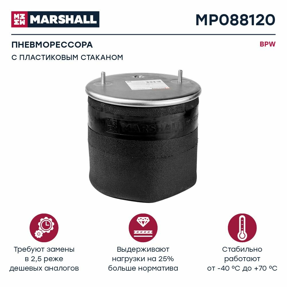 Пневморессора с пластиковым стаканом BPW