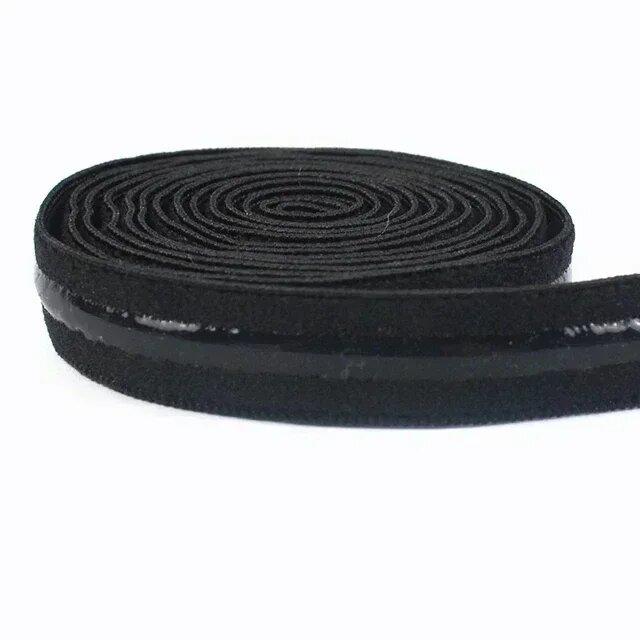 Силиконовые эластичные ленты Meetee 8-25 мм Черный, 20mm, Black, 20Meters