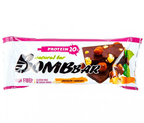 Протеиновый батончик Bombbar Шоколад-фундук 60 гр.