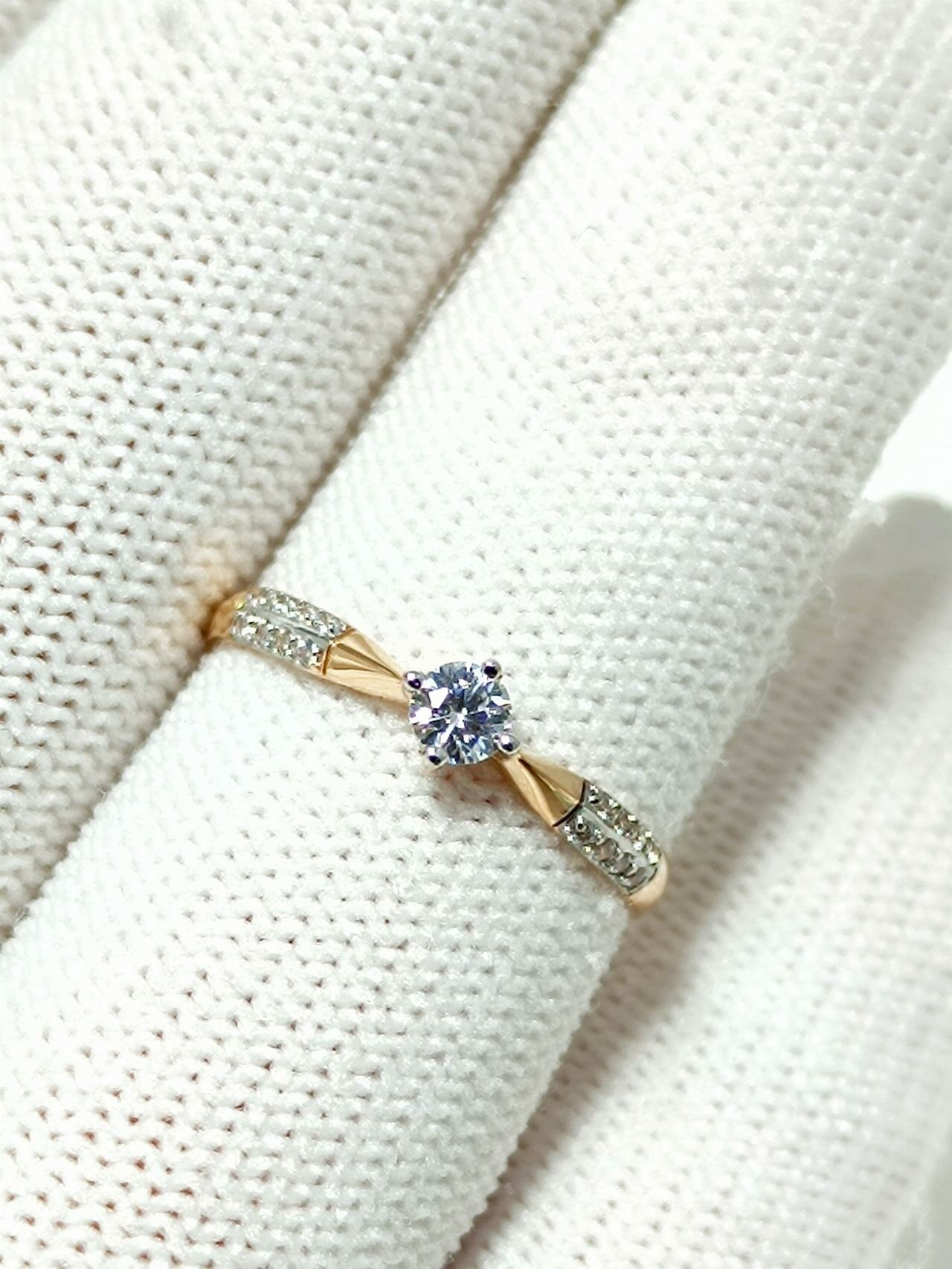 Кольцо, красное золото, 585 проба, фианит