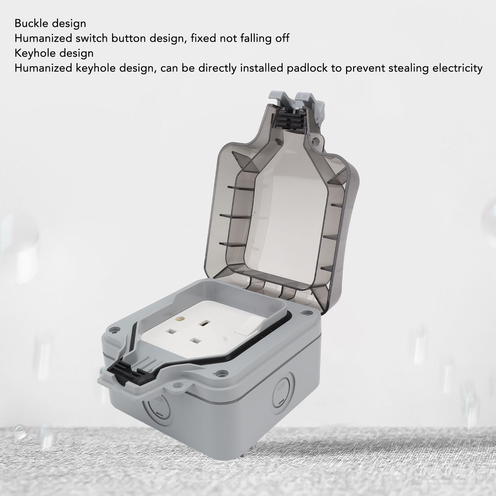 IP66 Открытый водонепроницаемый переключатель Розетка Коробка для поверхностного монтажа Брызгозащищенная пылезащитная зарядная розетка Великобритании 250 В