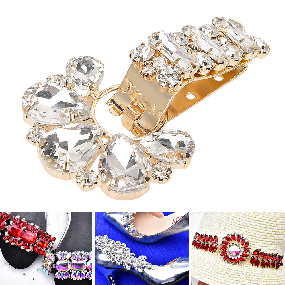 Горный хрусталь с пряжкой в форме капли воды DIY Вышивание обуви Украшение одежды (форма белой капли воды)