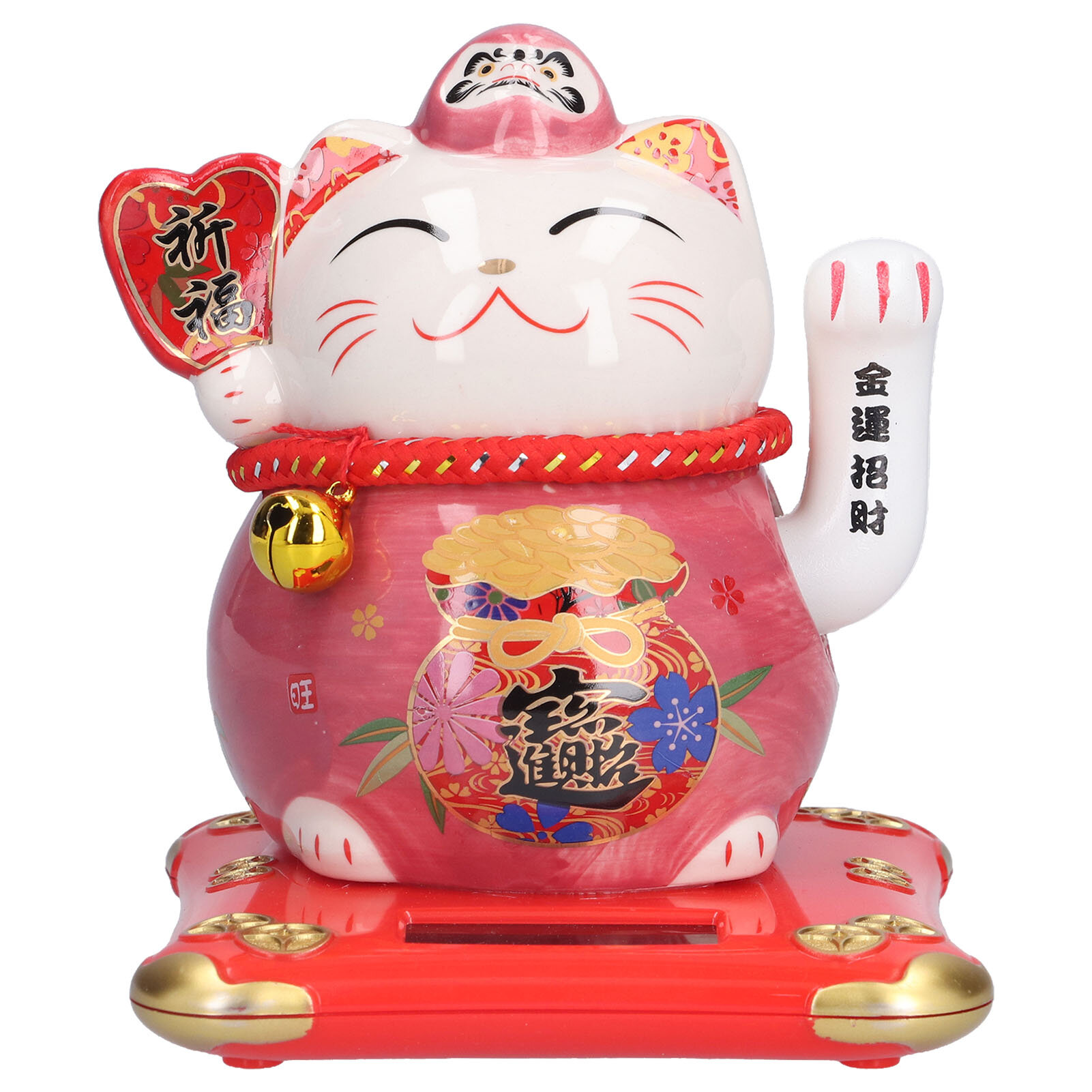 Керамическая фигурка кошки-талисмана «Удача» высотой 6 дюймов, машущей рукой, для украшения дома, спальни, автомобиля, офиса (тип 4).