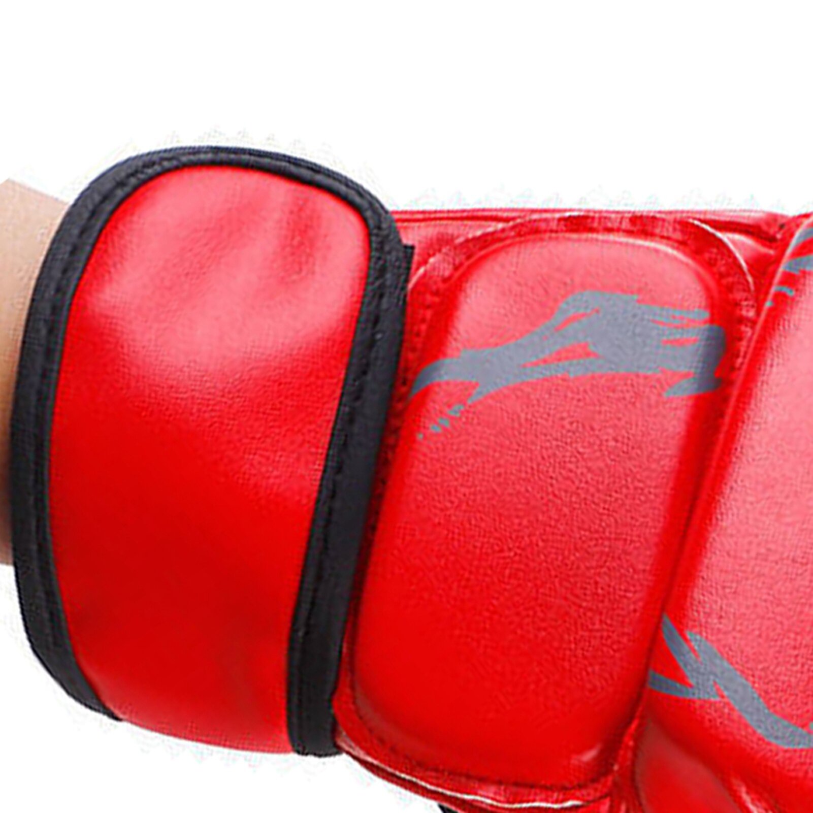 Боксерские перчатки с половиной пальца, боксерские перчатки с половиной пальца, кикбоксинговые перчатки с регулируемым ремешком на запястье для мужчин и женщин, стиль Коготь тигра , красный