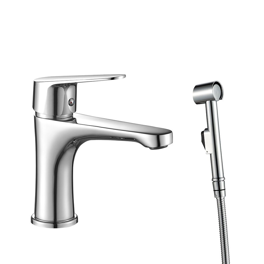 Смеситель для раковины с гигиеническим душем WesnaArt (Весна Арт) NOVA NOV03-212, хром