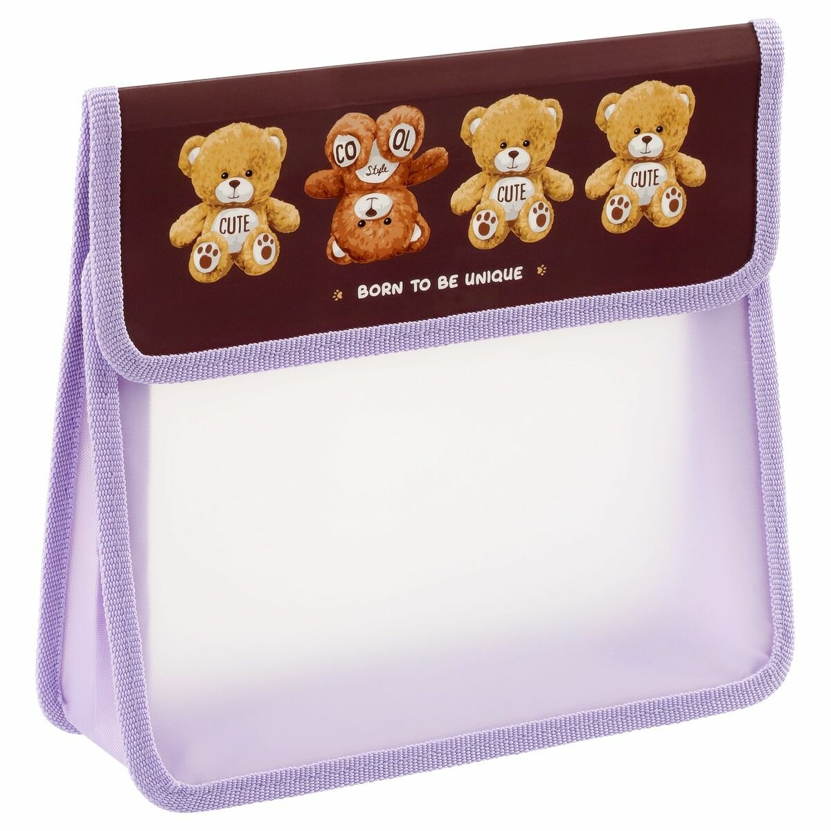 Папка для тетрадей ArtSpace "My Bear", 2 отделения, А5, пластик, на липучке (ПТ-95_58191)