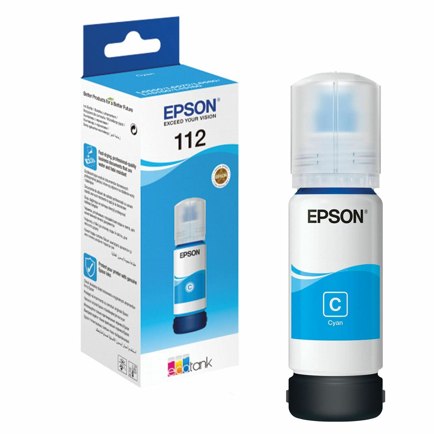 Чернила для принтера Epson для СНПЧ L11160, L15150, L15160, L6550, L6570, голубые, оригинальные