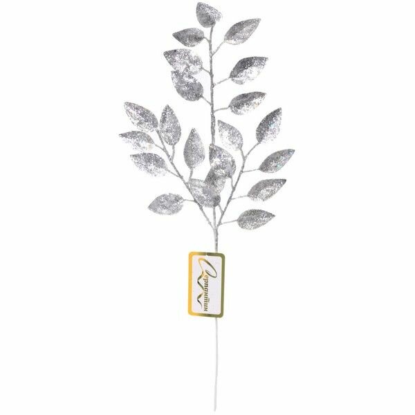 Ветка декоративная Серпантин Волшебные листья 50 см, цвет серебро