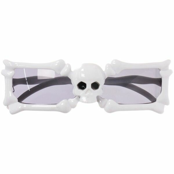 Очки карнавальные Серпантин Череп 15х4,5 см, белые