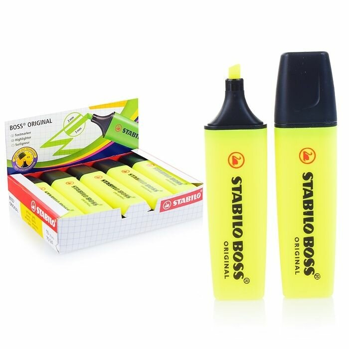 Текстовыделитель Stabilo Boss original, желтый, пластик (70/24)