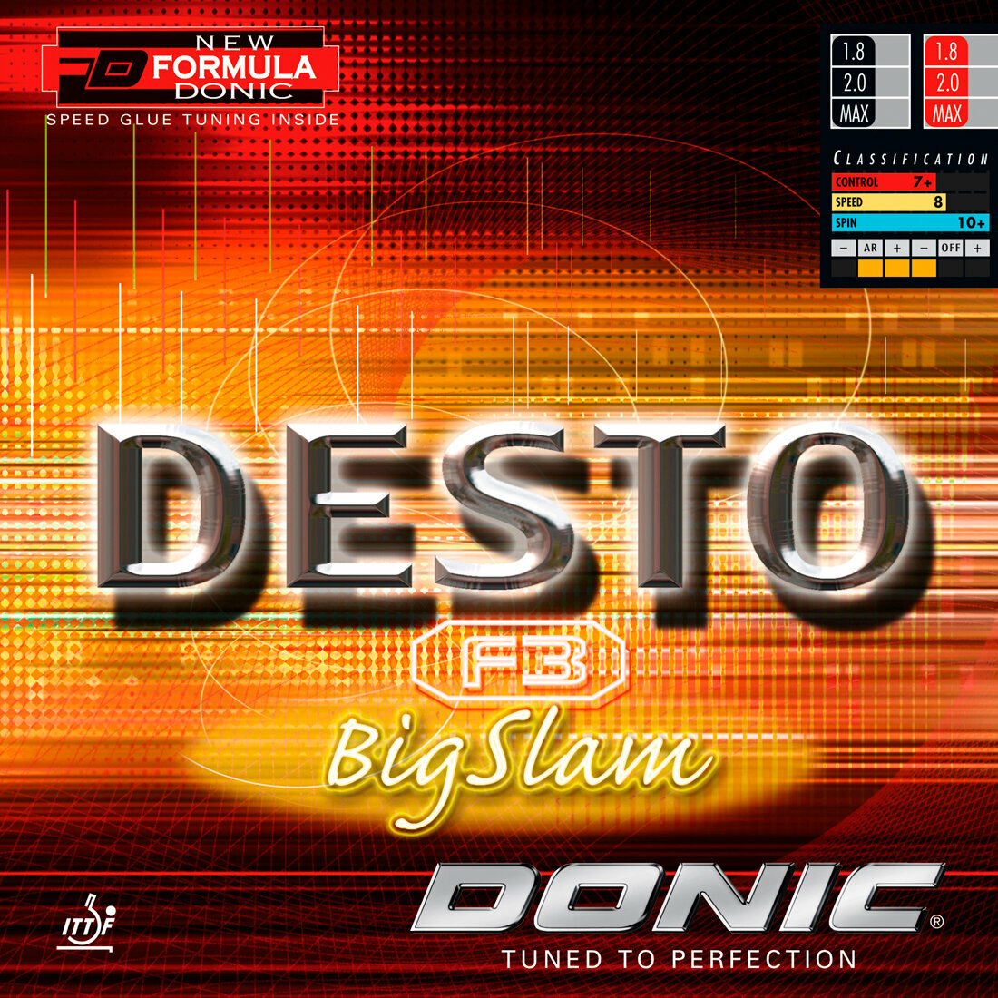 Накладка для ракетки настольного тенниса DONIC Desto F3 Big Slam (Черный, Max)