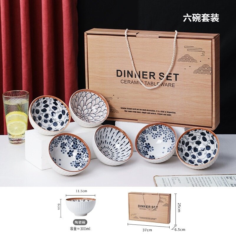 6 шт. китайская керамическая посуда миска подарочная коробка / Подарочная посуда высшего качества