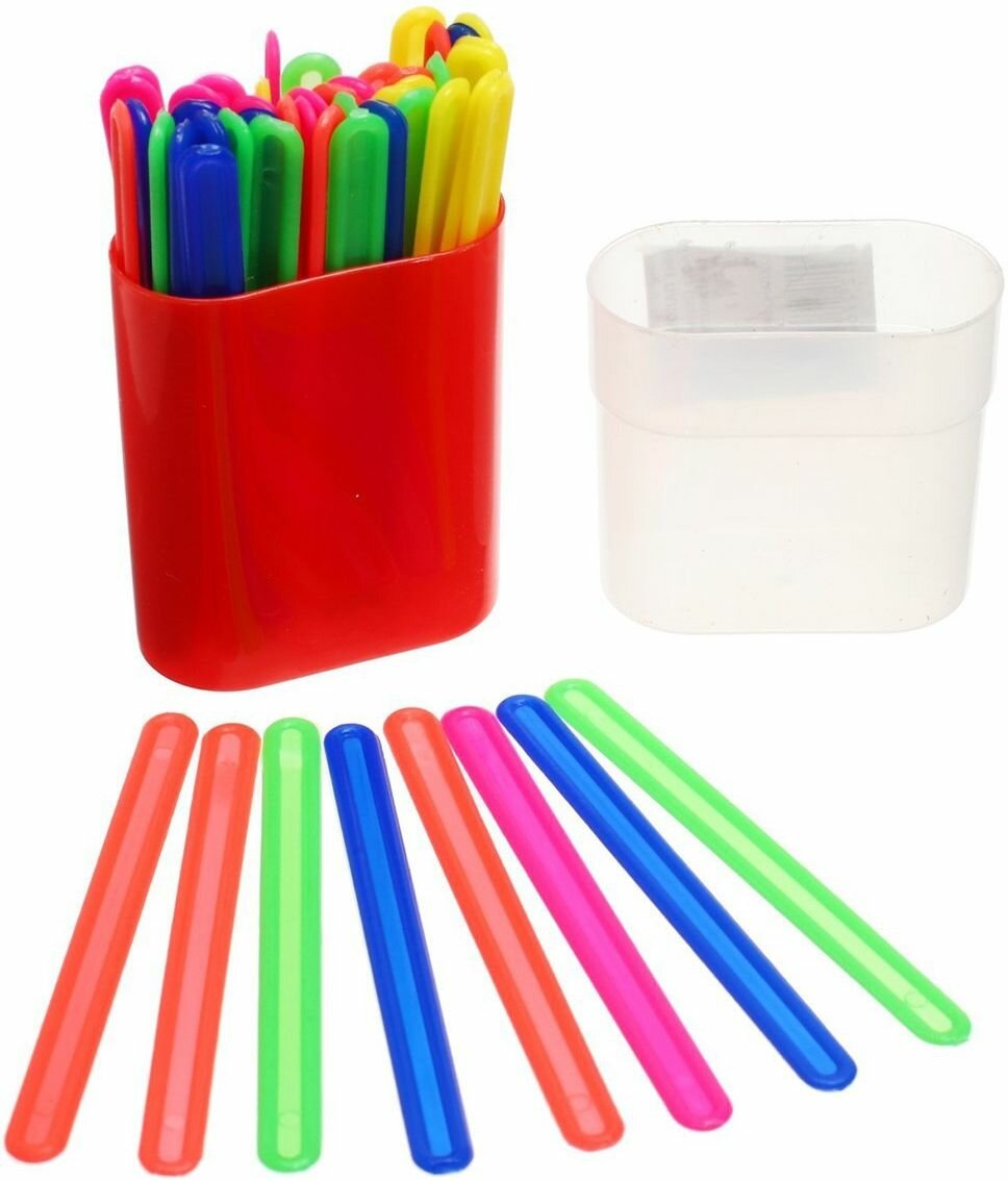 Счетные палочки цветные Calligrata, 50 штук в пенале, набор для обучения математике, учимся считать, счетный дидактический материал для детского сада и школы, микс