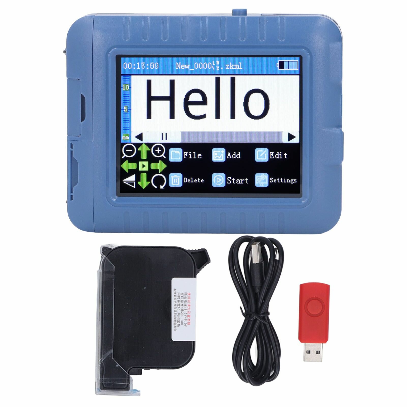 Мобильный струйный принтер, 12,7 мм, цветной экран, комплект чернил