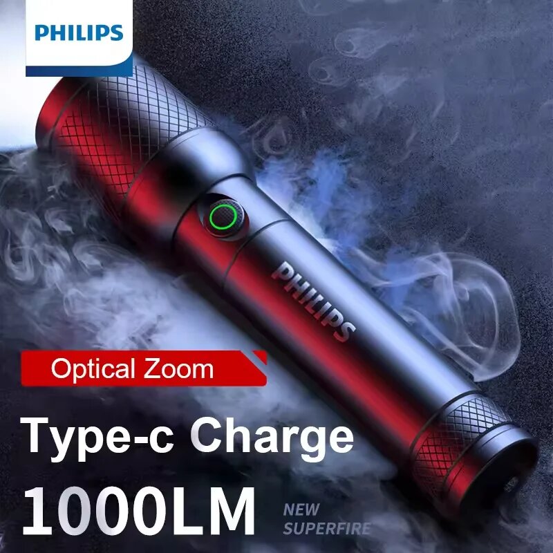 Фонарь Philips SFL6168 LED, 1000 Люмен, Мощный Портативный Фонарь Для Кемпинга, Активного Отдыха И Самообороны