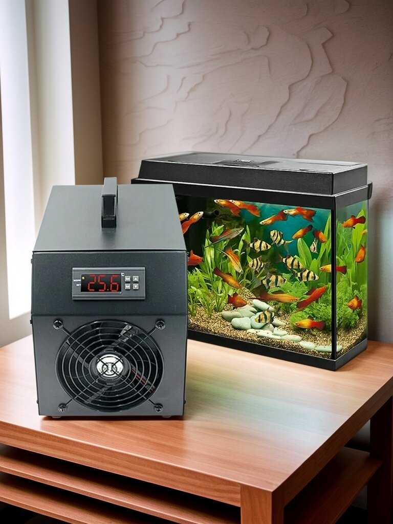 Аквариумный охладитель 200 Вт, 60 л, тихий охладитель аквариума для гидропоники, вилка европейского стандарта, 100-240 В