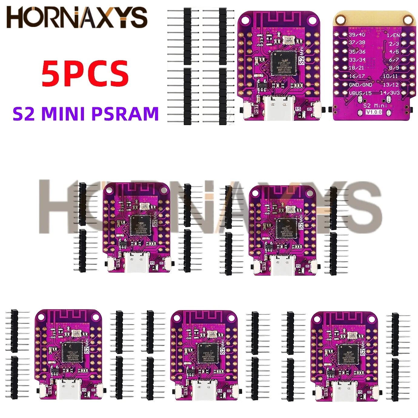 HORNAXYS ESP32 S2 Mini модуль ESP32 S2 Mini 5PCS