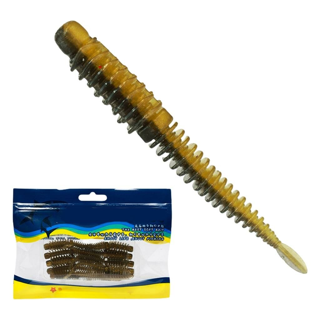 10шт искусственные приманки Wobblers мягкие прималы, Вьюн цветной 10 шт. - 6.5cm