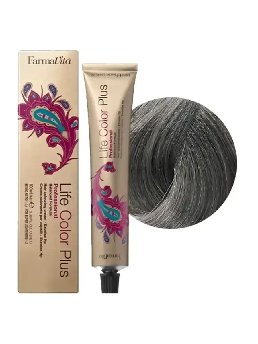 Краска для волос Farmavita Hair Coloring Life Color Plus Prof, Перманентный краситель с низким содержанием аммиака, 7.11