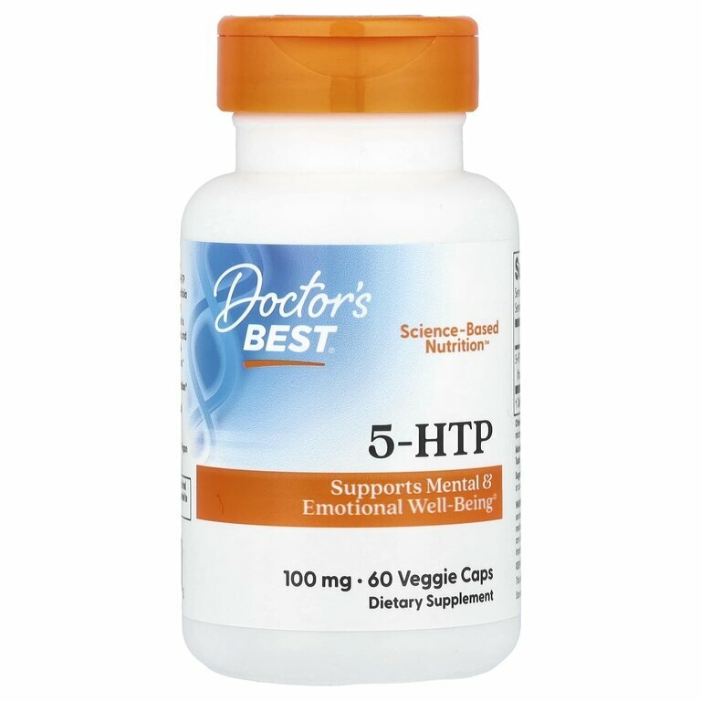 Doctor's Best, 5-HTP, гидротриптофан, натуральный антидепрессант 100 мг, 60 капсул