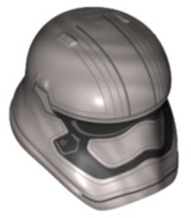 Minifigure, Headgear Helmet SW Stormtrooper Ep. 8 Captain Phasma Pointed Mouth Pattern, 20904pb03 Flat Silver U