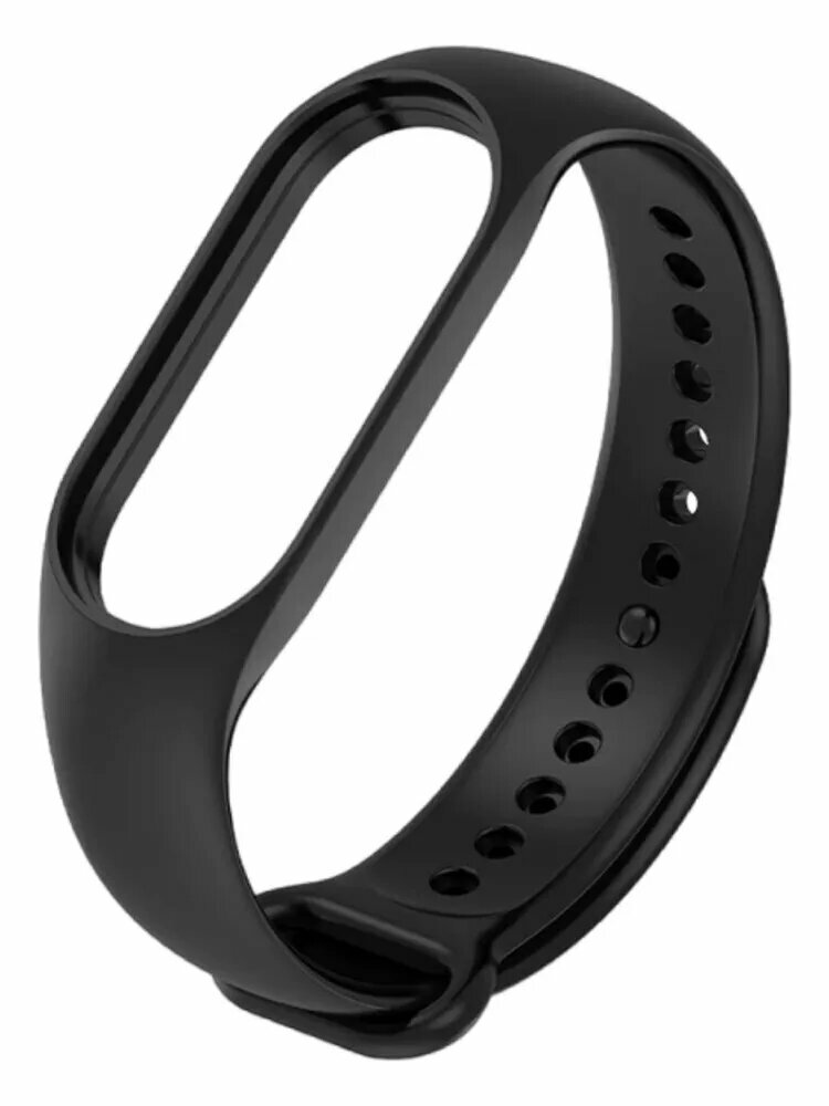 Ремешок для фитнес-браслета Xiaomi Mi Smart Band 5 6 7 силиконовый, черный