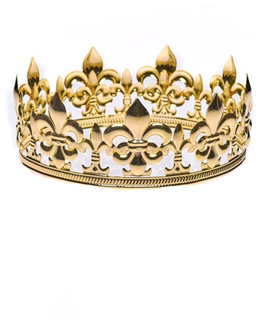 Корона из металла, диаметр 12 см, высота 5,5 см. (Цв: Золотой )