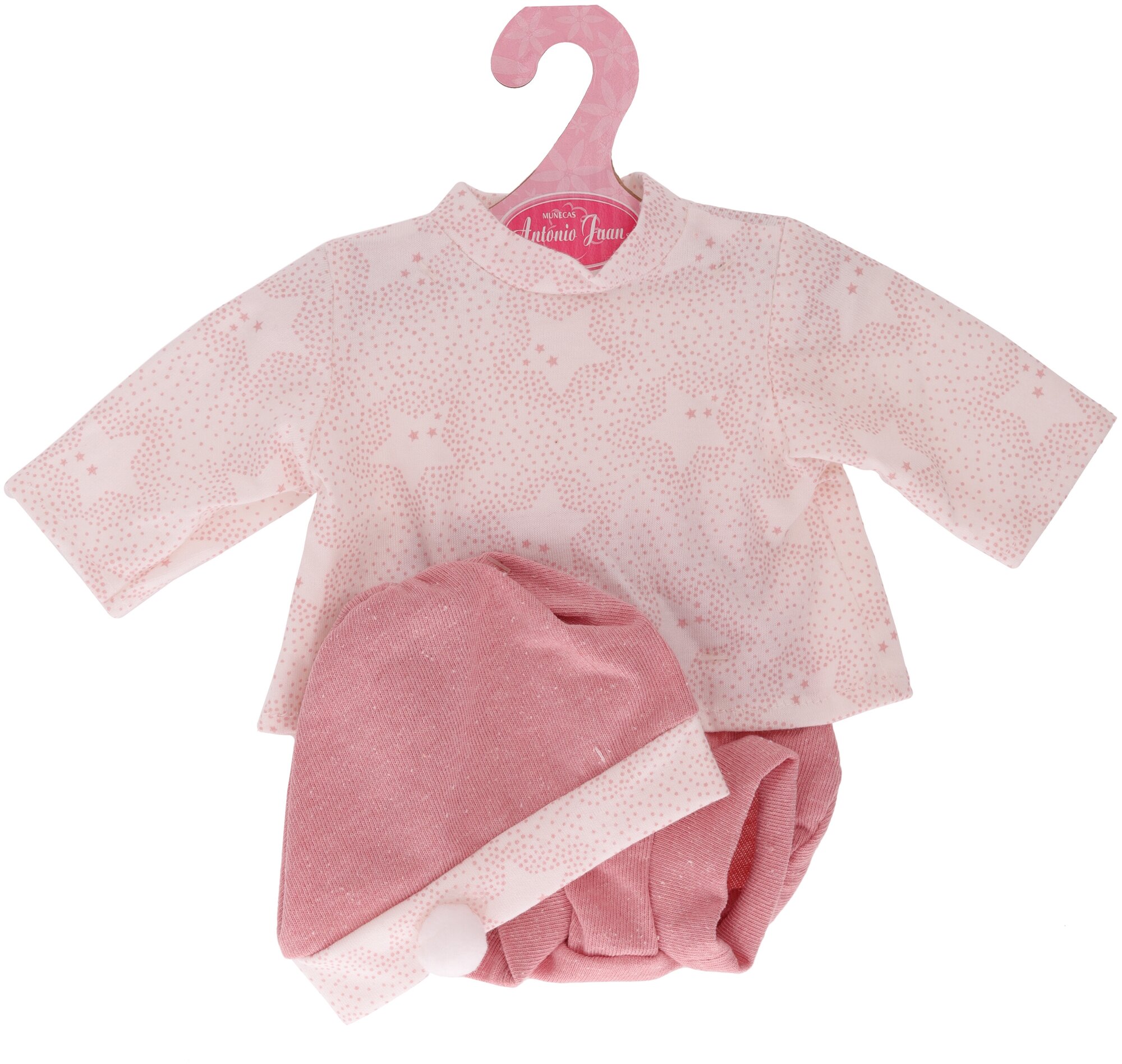 91033-22 Одежда для кукол и пупсов 30 - 35 см, кофта со звездами, шорты, шапка