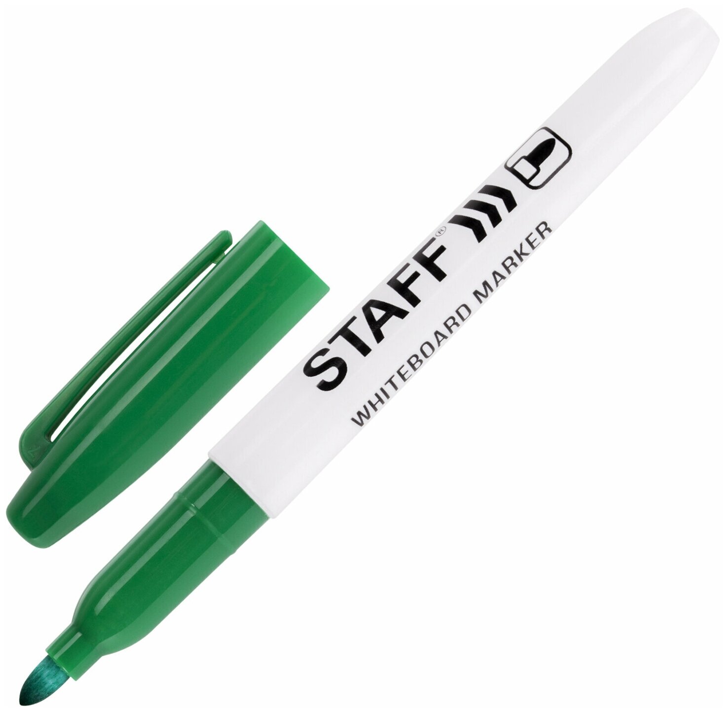 Маркер стираемый для белой доски, STAFF "EVERYDAY" WBM-093, зеленый, 2,5 мм, тонкий корпус, комплект из 48 шт, 151096