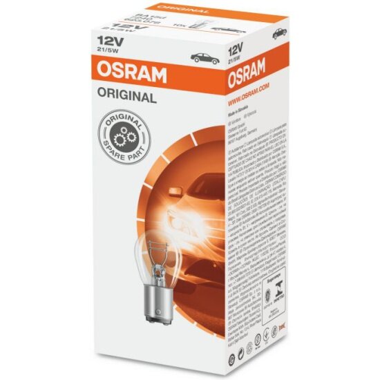 Лампа автомобильная Osram P21/5W (BA15d) 12V, 1шт, 7240
