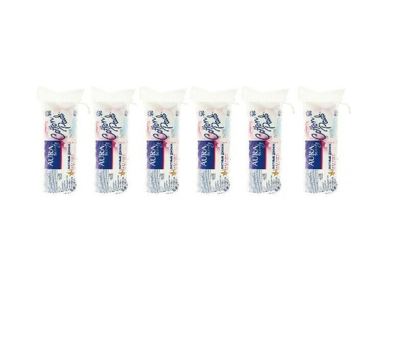 Aura Ватные диски Beauty Cotton pads 80 штук в упаковке, 6 уп