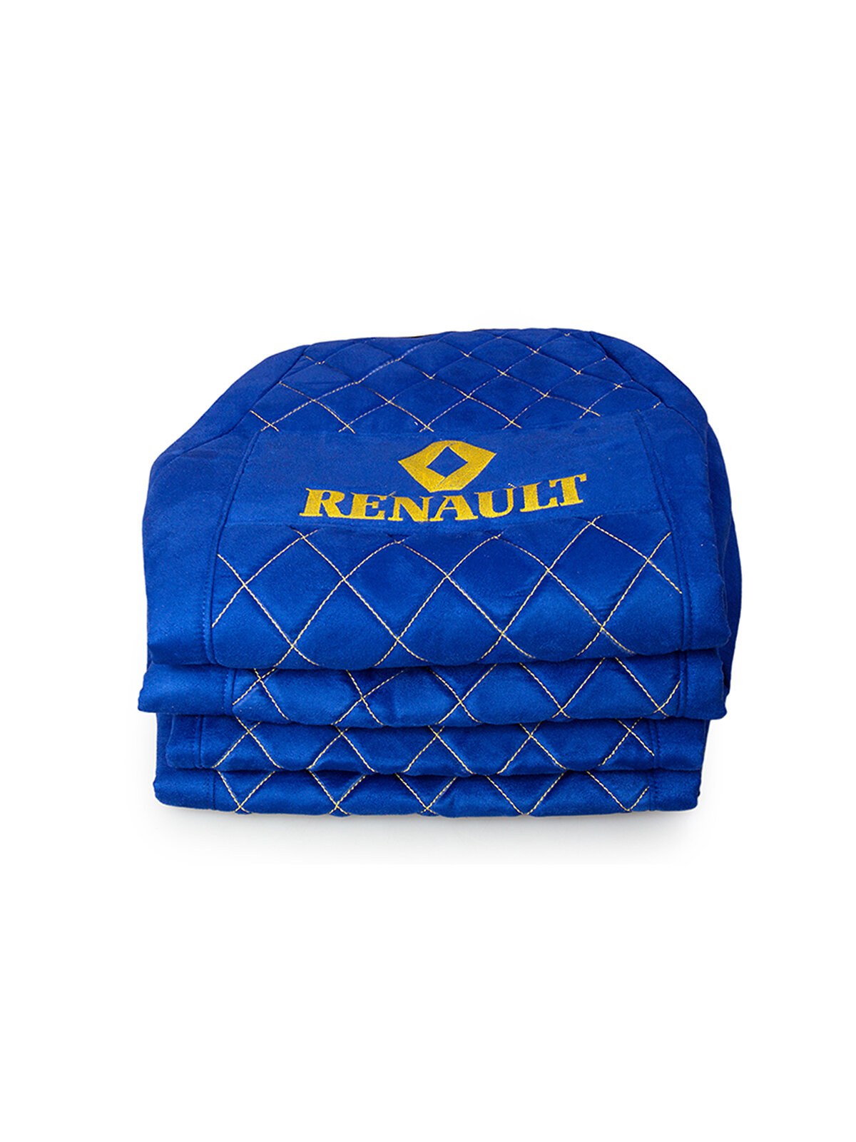 Чехлы на сиденья стеганые для RENAULT MAGNUM 2002 (2 ремня) 2 высоких сиденья. Цвет синий. (Alicante) Производство Россия (18652)