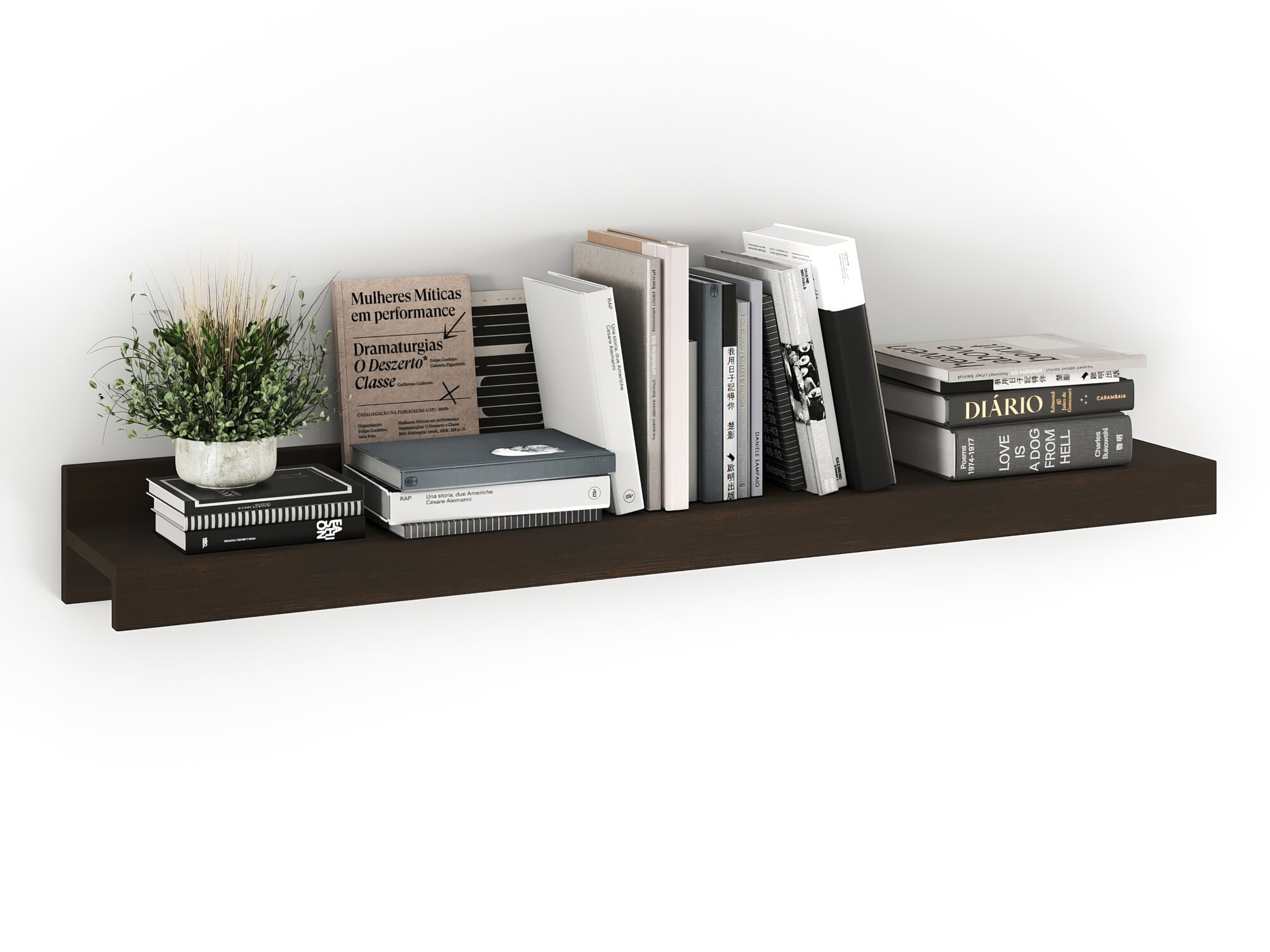 Полка навесная, настенная, для офиса, для детской Есэндвич Лаворо, 100х20х13 см (Венге)