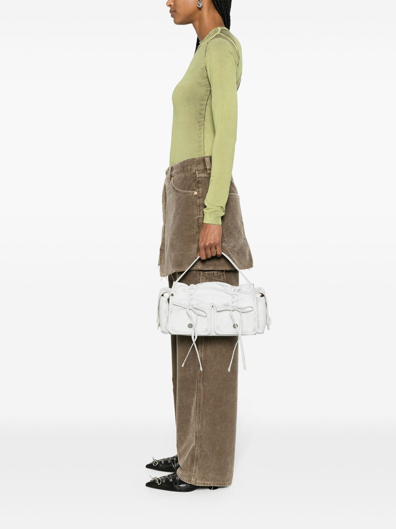 Сумка Acne Studios Multipocket, бежевый/белый — фото 1