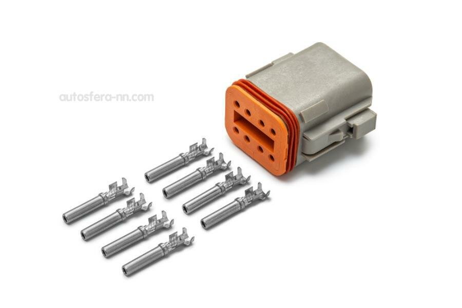 CARGEN AX8138S Разъем Deutsch DT06-8S (8pin) 8 контактов под сечение провода 0.5-0.8 мм² для ГАЗ, КАМАЗ, МАЗ, урал,