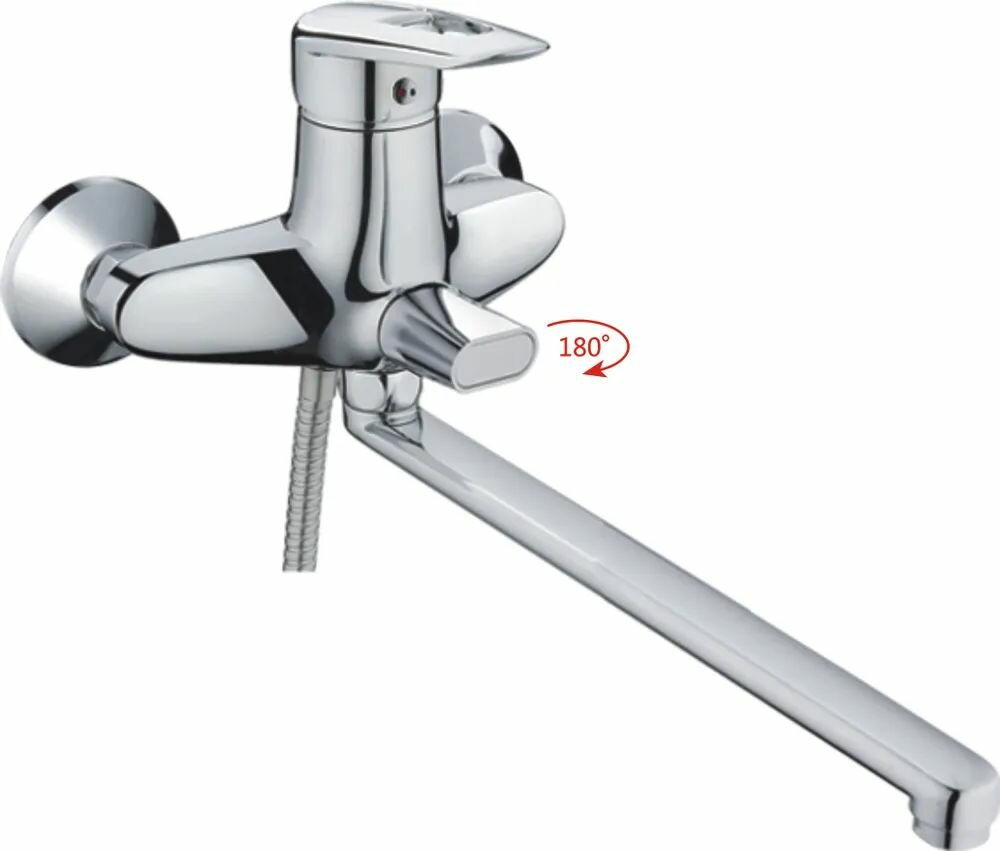 Смеситель для ванны однорычажный длинный излив HB2207 HAIBA