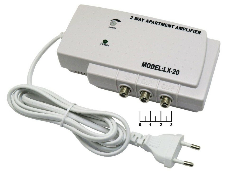 Антенный усилитель квартирный LCT LX-20 1 вход/2выхода ДМВ 16дБ 220V